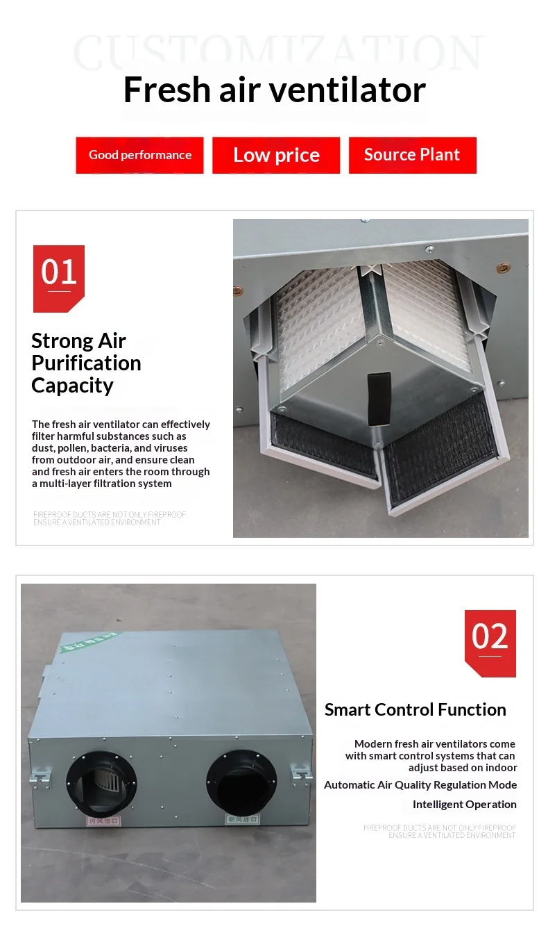 Commercial Ceiling-Mounted Fresh for Ventilator with Total Heat ...