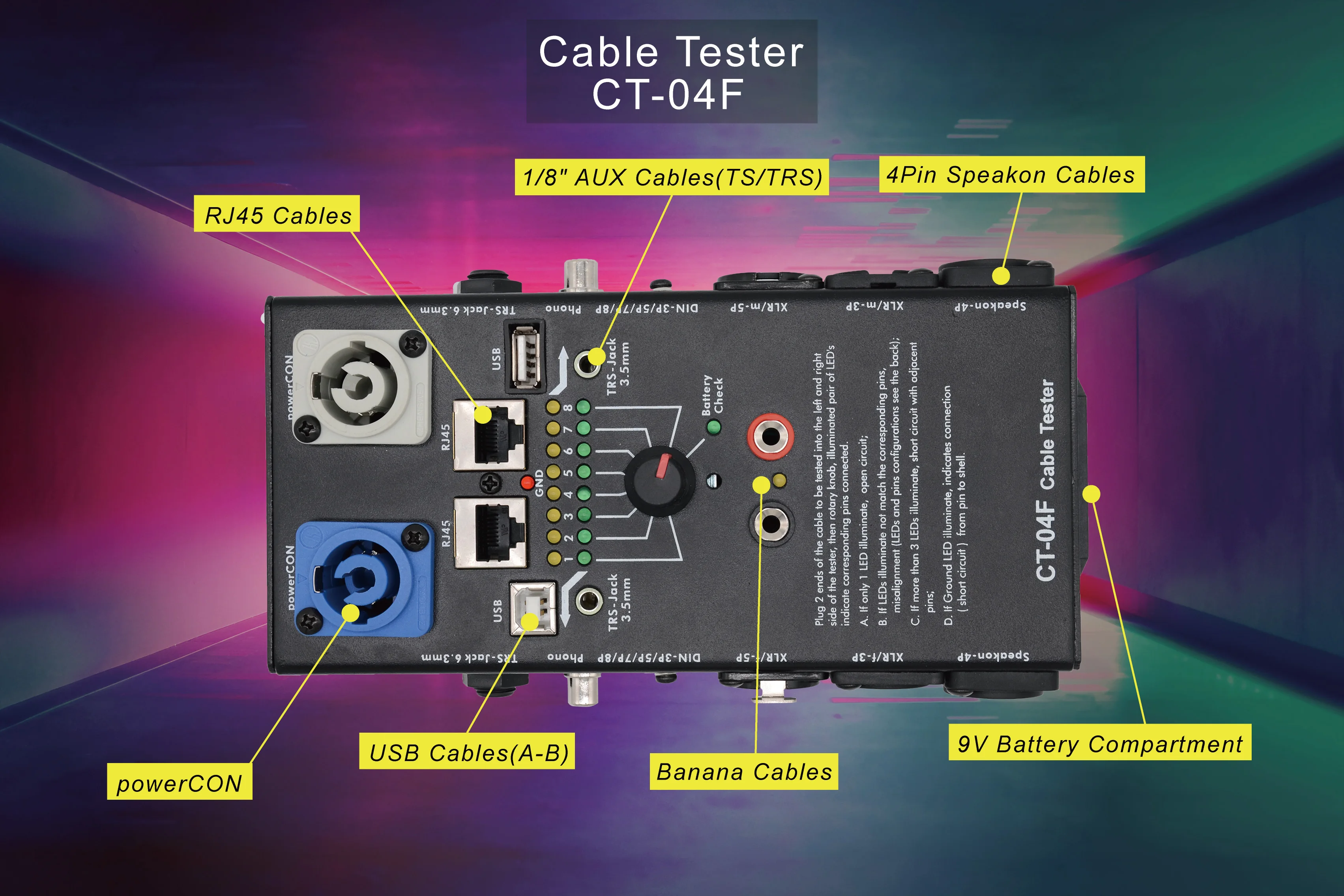 Accuracy Pro Audio Ct-04f New Design Rj45 Network Lan Cable Tester ...