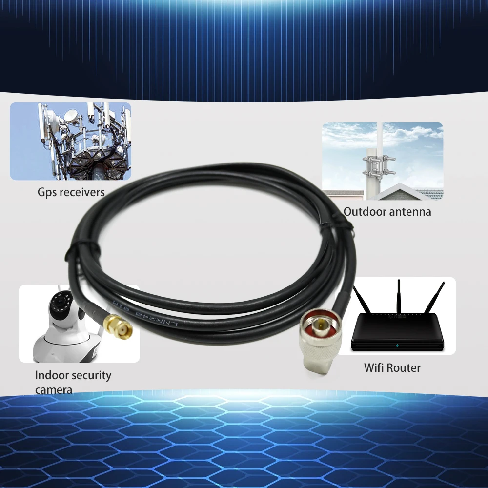 Low Loss LMR240 cable assembly 90 Degree N-male RP- 1m 2m 5m 10m ...