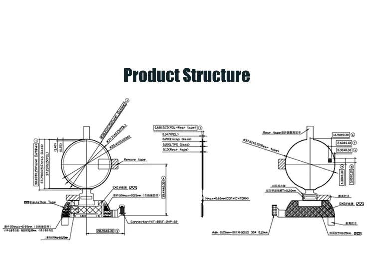 24pin IPS 454X454 Amoled Round Projection Screen - OLED Display