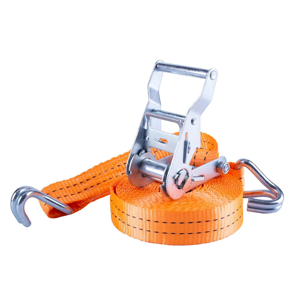 White Tie down Straps - Durable Lashing Belts with J Hooks