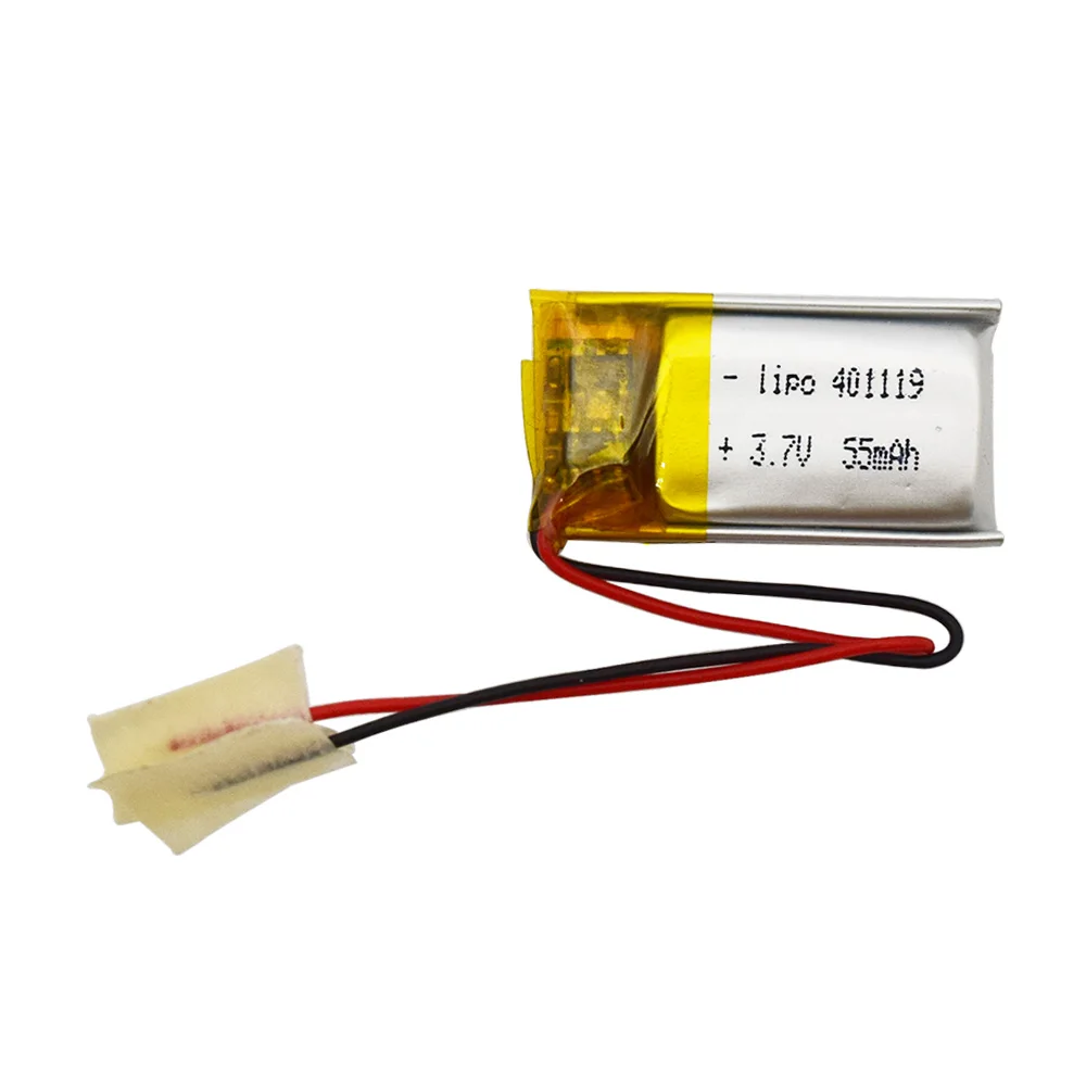 3.7V 55mAh Polymer Lithium Battery 401119 Rechargeable Lipo Cell Small ...