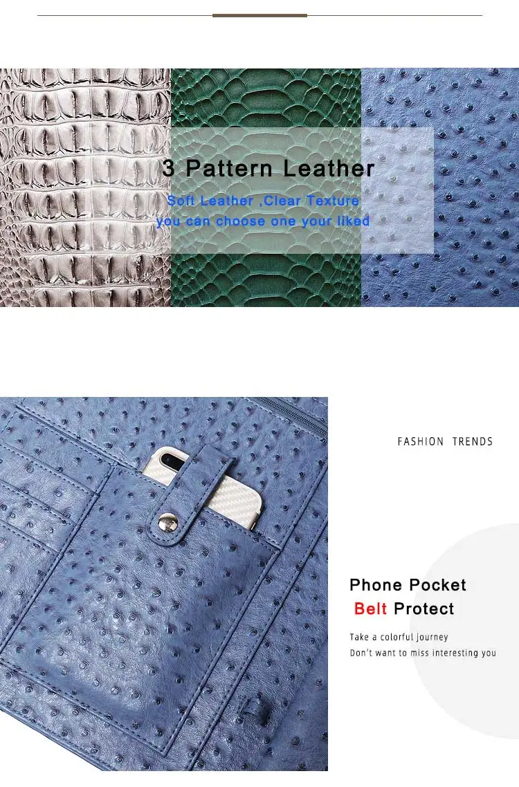 Arabic Student Crocodile File Folder Pouch - A4 Document Bag