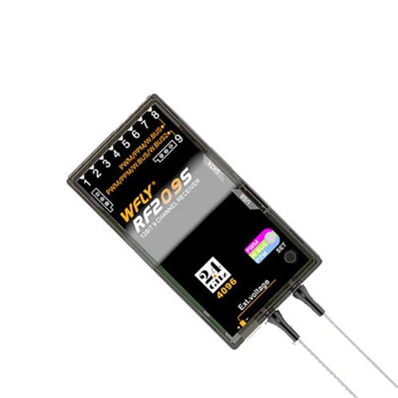 WFLY 2.4G 9通道接收器RF209S/带WBUS PPM用于ET07 ET12 4/6/7/9CH S.BUS PPM PWM RC ...