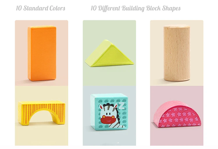 Topbrightfactory Made Wood Building Blocks Triangle Montessoir Arabic ...