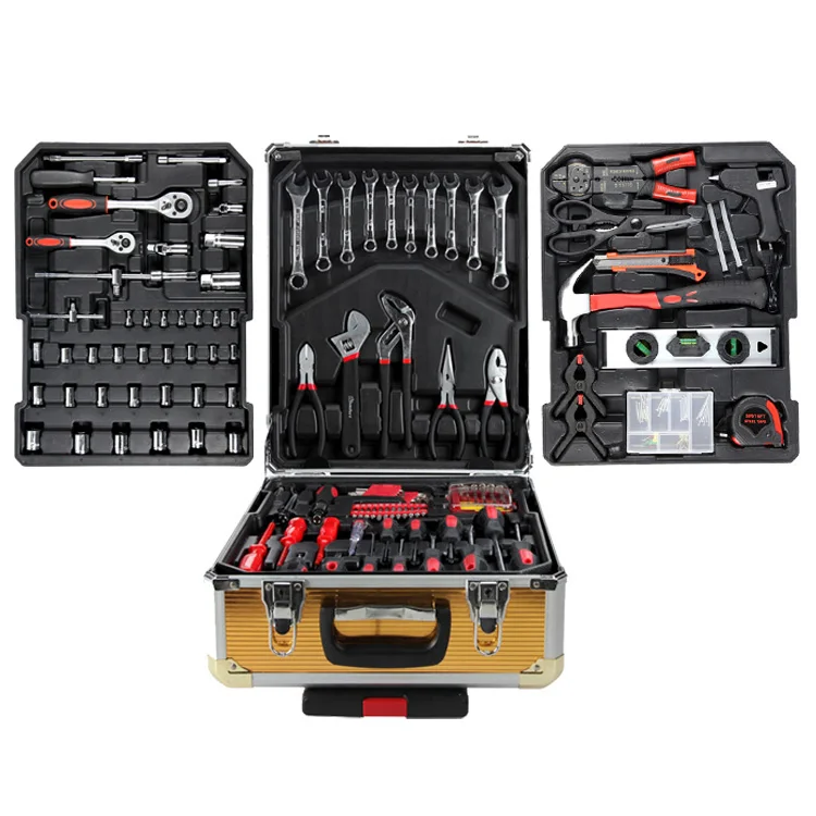 186pcs Professional Hand Tools Plastic Wheel Trolley Tool Box Set - Buy ...