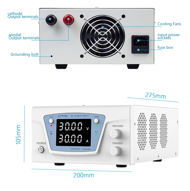 Wanptek Bench Dc Adjustable Power Supply,Dc Power Source,30v 30a,Lab ...