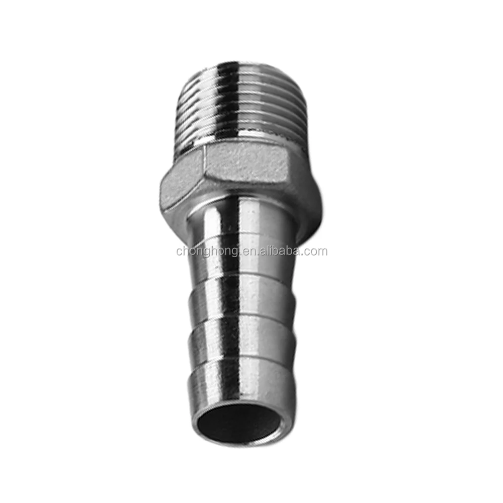 1/4x9mm NPT Thread Hose Barb Stainless Steel AISI316 Fittings