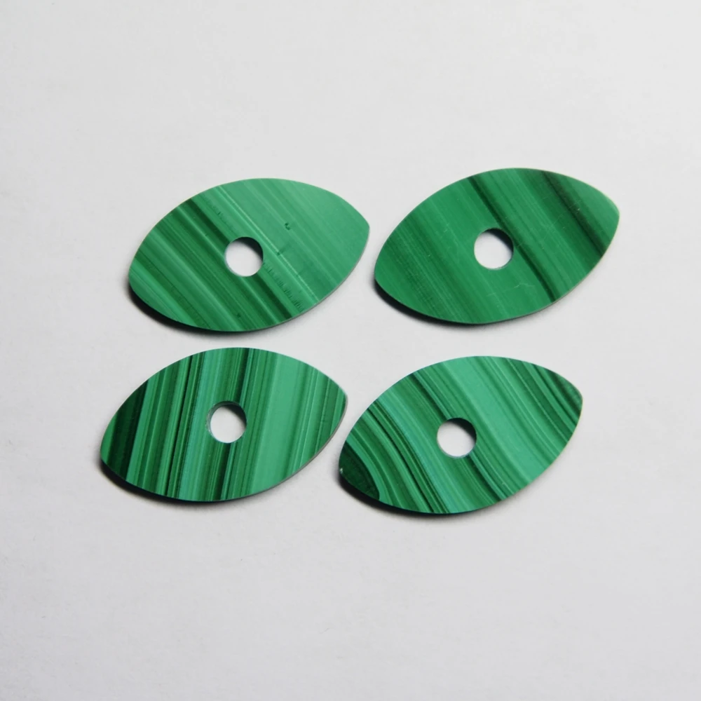 Natural Malachite Marquise Shape Double Flat With Hole Natural ...