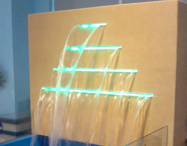 Acrylic Pool Sheer Descent with LED Lights - Colorful & Stylish