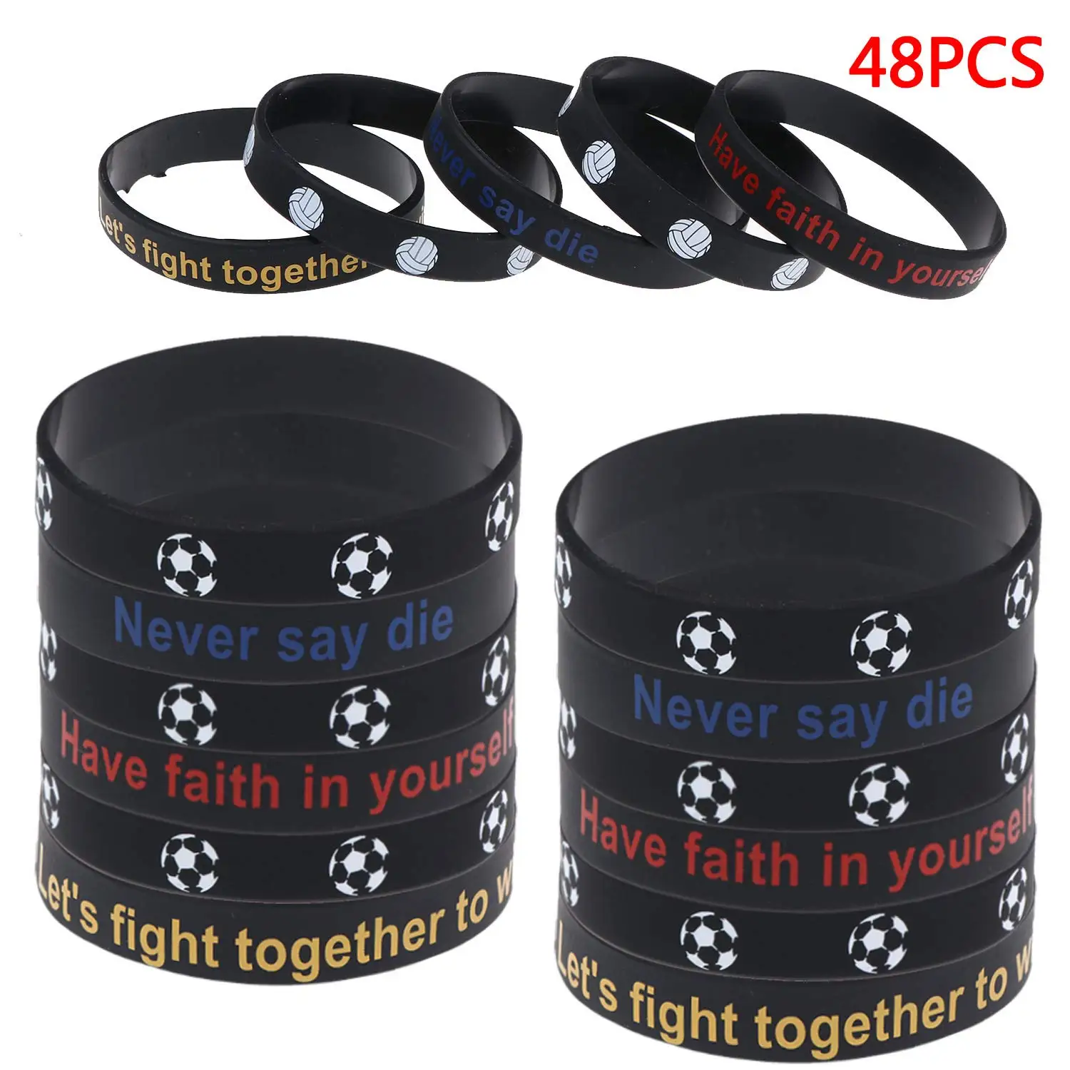 Motivational Wristbands For Athletes Glow In The Dark Rubber Bracelets ...
