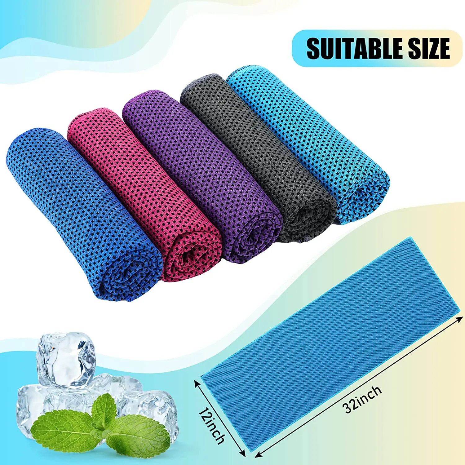 Custom Sublimation Soft Pva Cooling Face Towels Printed Sports Neck ...