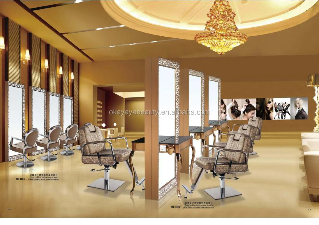 Modern Hair Salon Station Styling Equipment LED Mirror