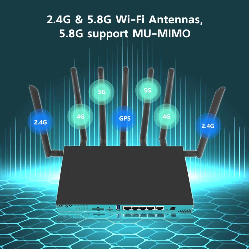 5g 1200mbps Wireless Gigabit Dual Band Wifi Router 6 Antennas With Sim ...