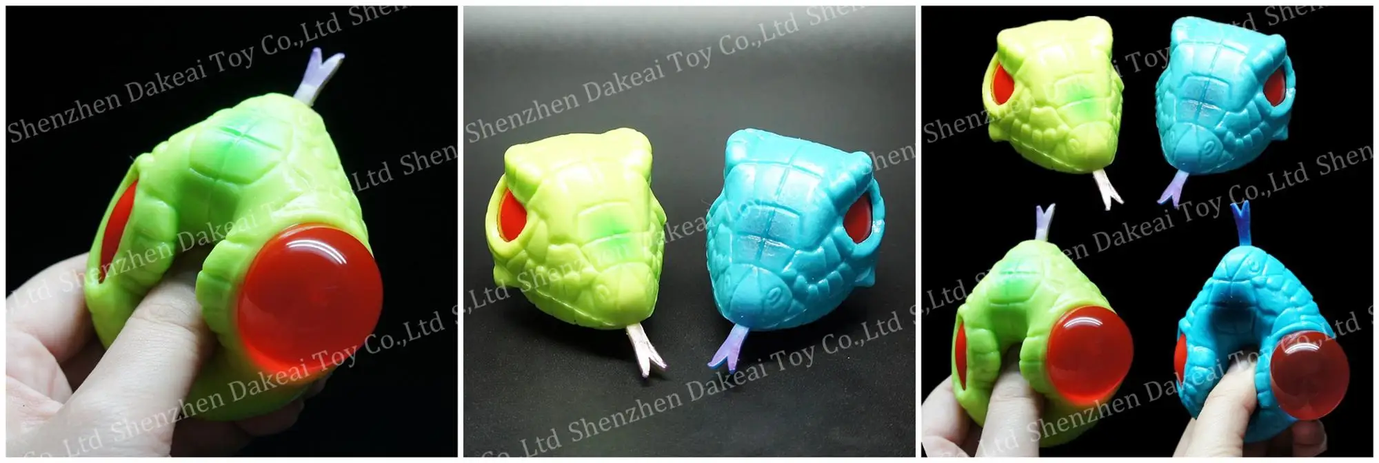 Funny Kids Squishy Snake Head Eyes Pop Out Stress Relief Animals Snake ...