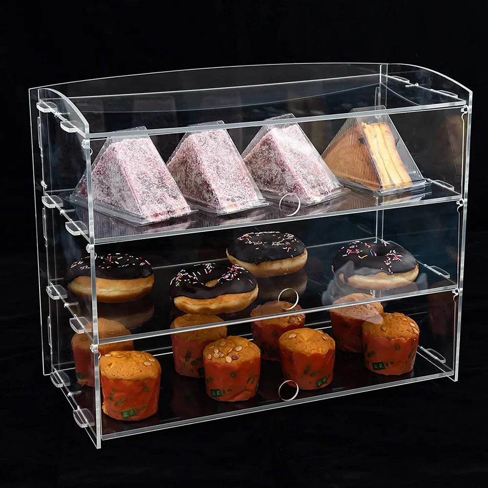 Large Acrylic Bakery Display Case Acrylic Display Cabinet For Bread ...