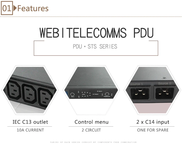 19 Inch Static Power Source Switch Pdu Sts Power Distribution Unit ...