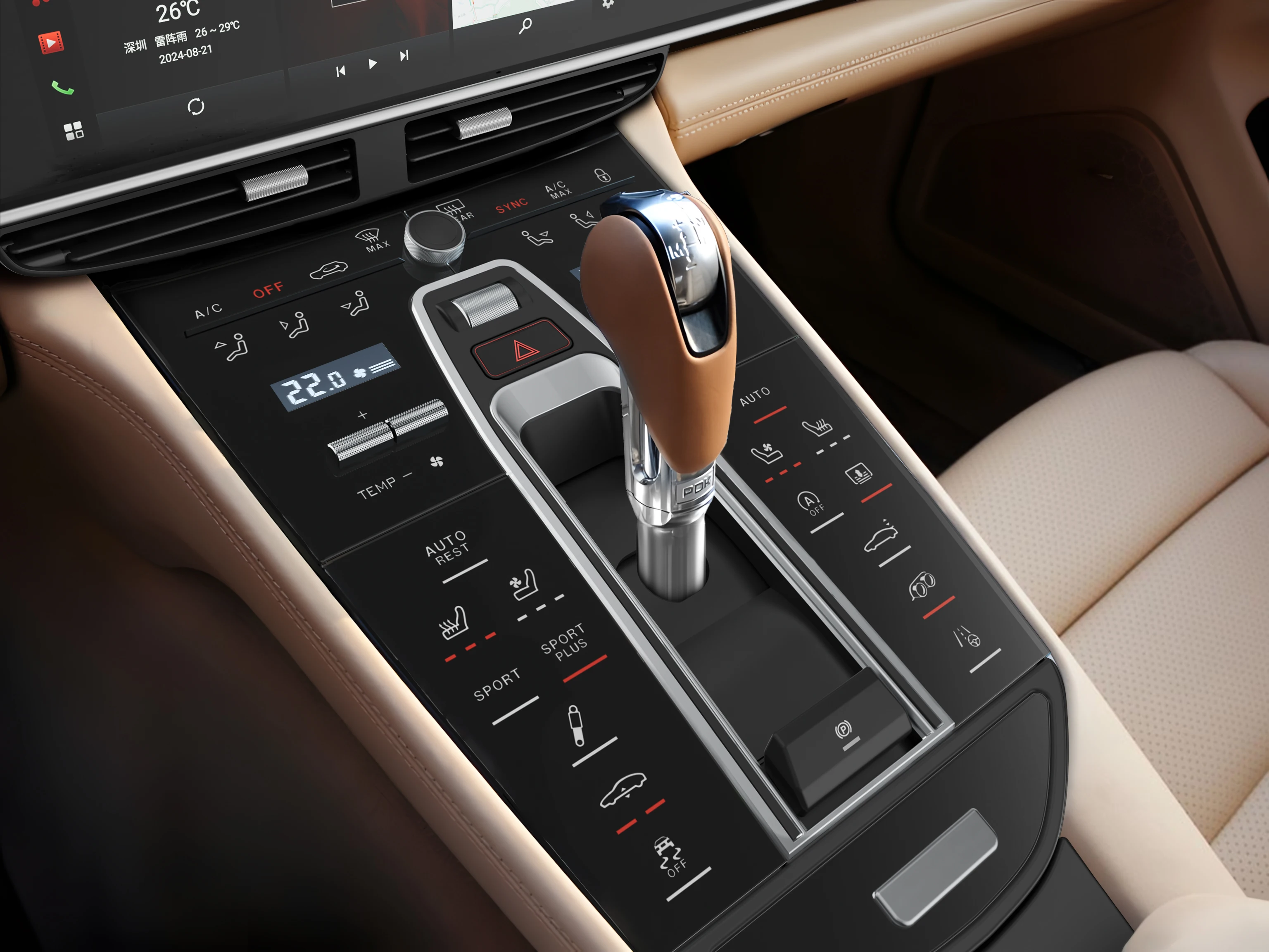 Car Interior Saddle Control Panel Modification for Porsche Panamera ...