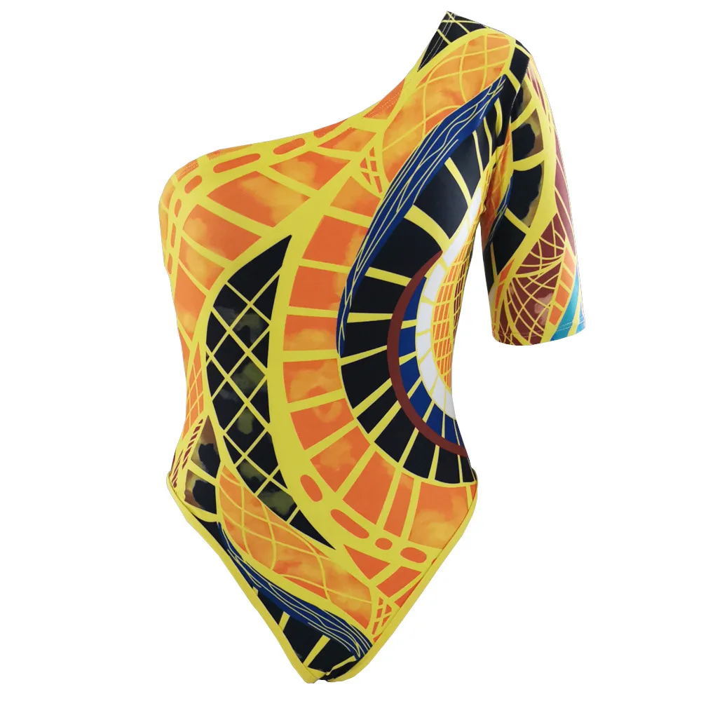 2020 New Custom Print Logo Women One Piece Swimsuit Traditional African ...
