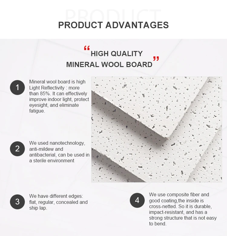 60x60 False Ceiling Design - Smooth Mineral Fiber Panels