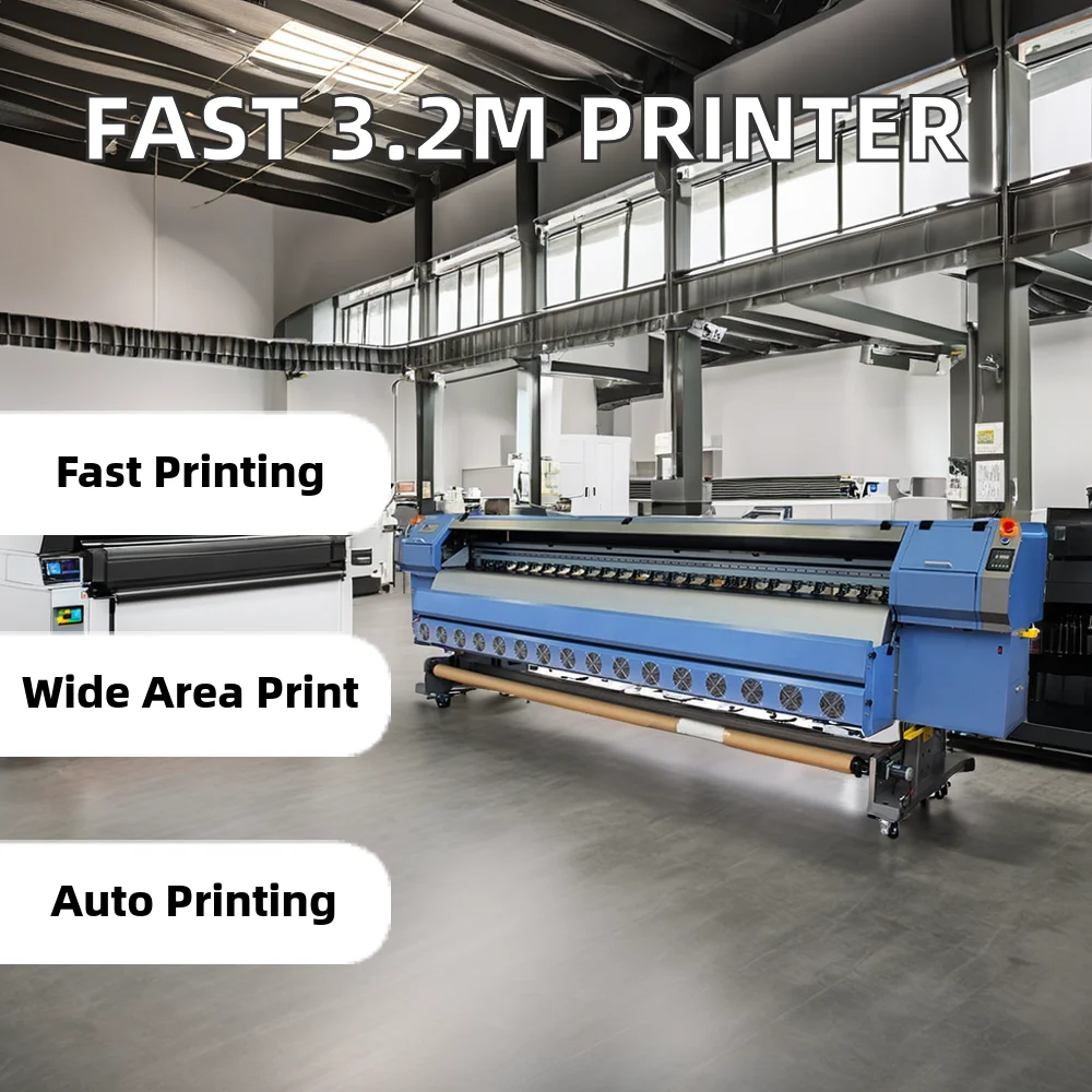 Konica 512i Printhead Solvent Inkjet Printer 3.2m High-Speed Outside Advertisement Automatic ...