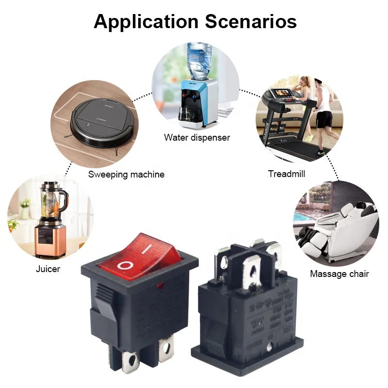 High Quality 4 Pin Rocker Switches 8A 125VAC 6A 250V Black Electronic ...