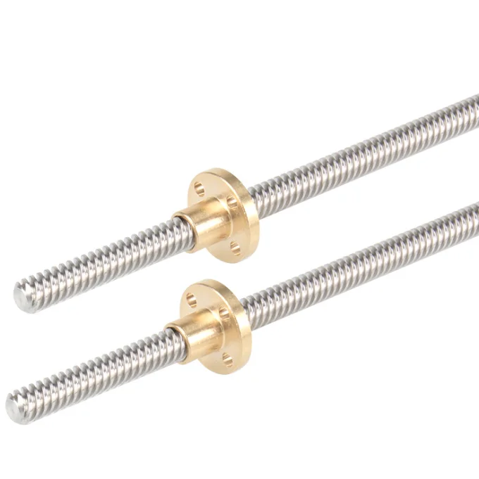 Lead 2mm Pitch 2mm T8*2 Brass Nut Stainless Steel Lead Screw for 3d ...