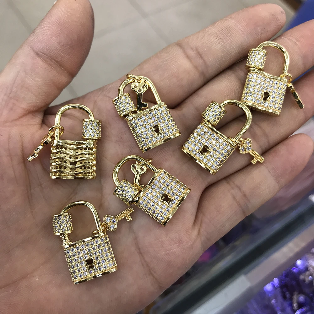 Custom High Quality Brass Padlock Charms Lock Pendant Letter Charm For ...