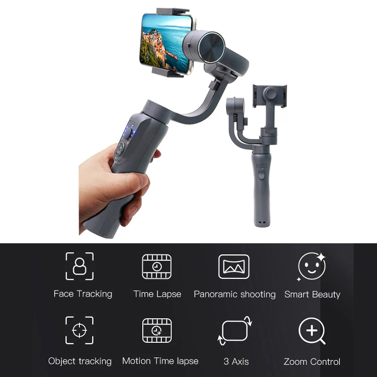 3-axis Gimbal Selfie Stick with Focus Zoom for Stable Videos