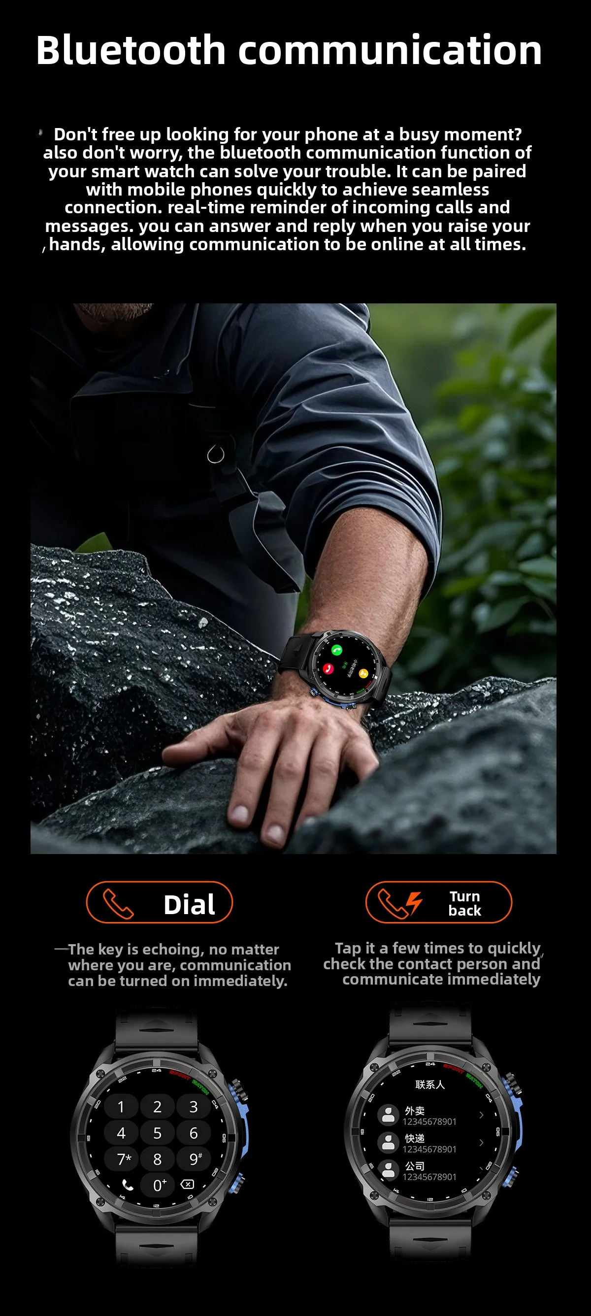 2025 NEW DT G1 GPS Smart Watch 1.43 Inch AMOLED Screen Flashlight BT ...
