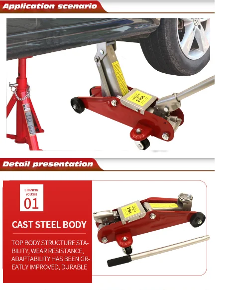 Team Mechanix 2 Ton Floor Jack - Lightest Workshop Tool