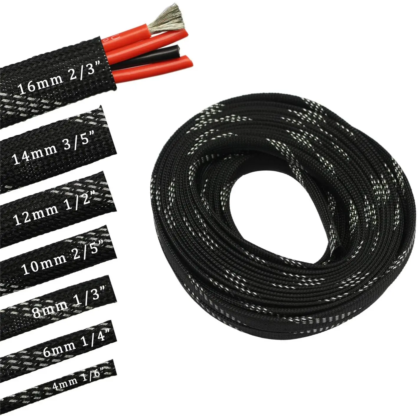 Colorful Decorative Expandable Braided Cable Sock For Audio Equipment ...