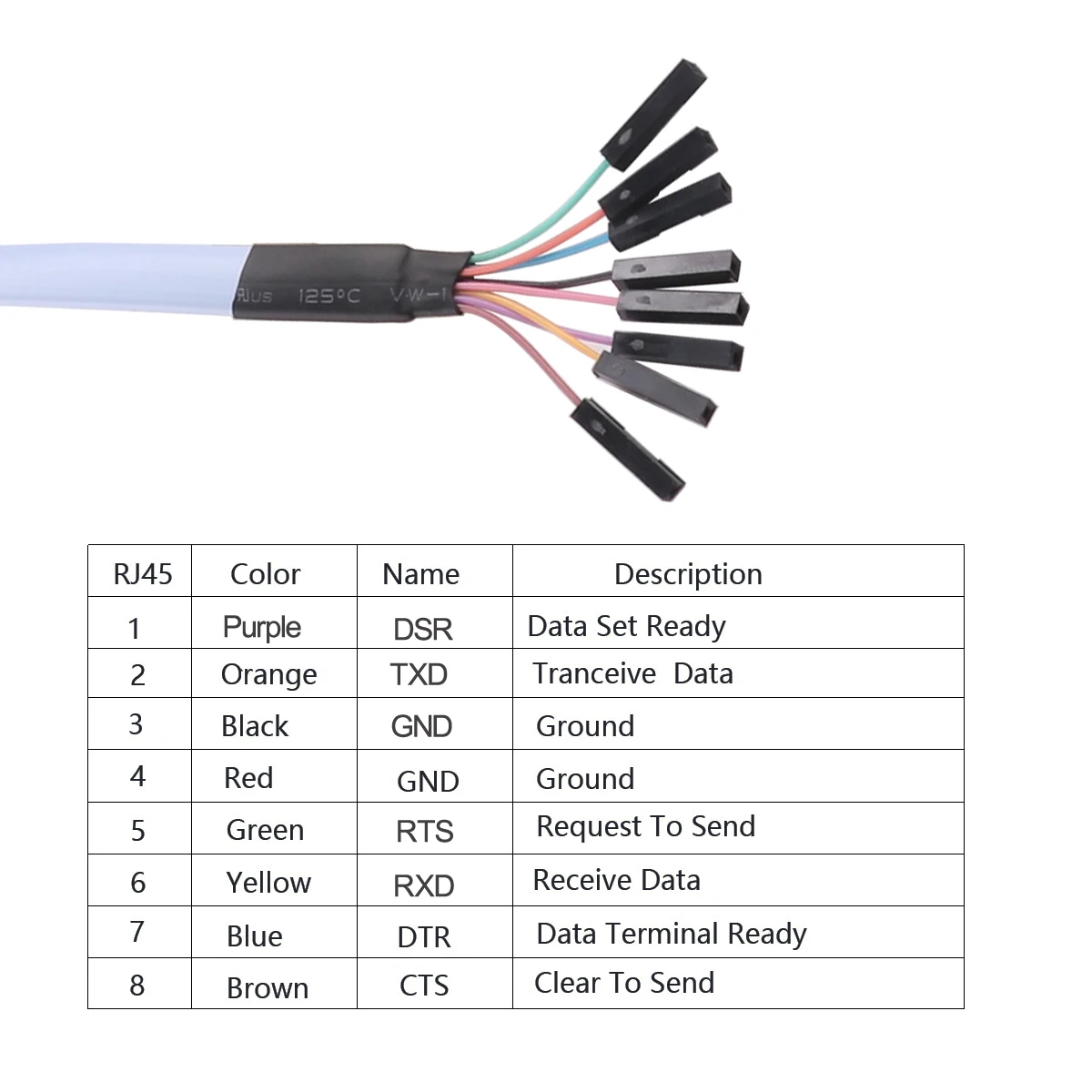 Usb To Serial Cable Rs232 Converter Adapter Ftdi Dupont Header 8 Pins ...