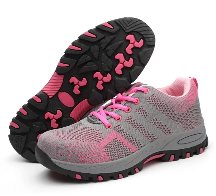 Light Weight Pink Color Safety Shoes for Women - Steel Toe