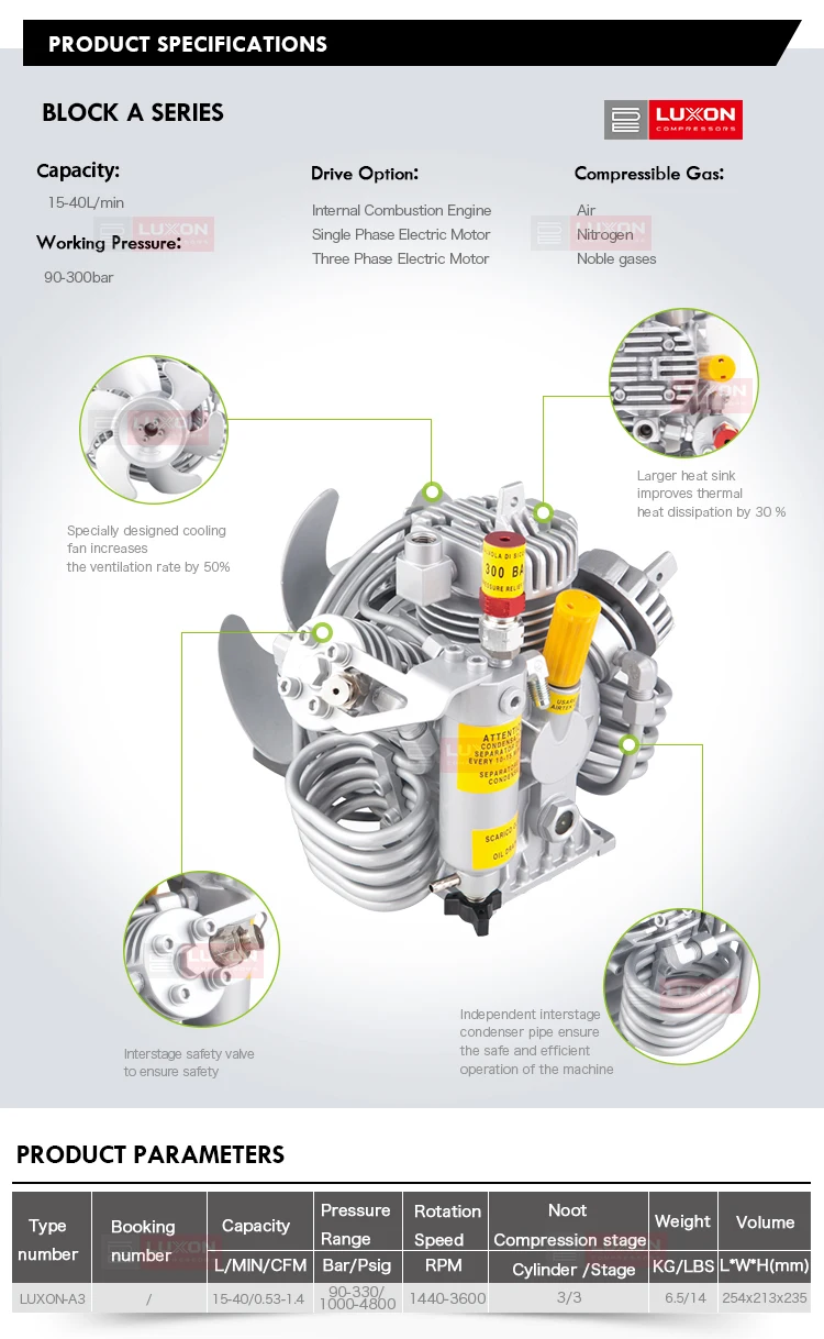 LUXON-A Portable High Pressure Breathing Air Compressor