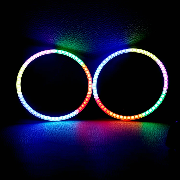 RGBW LED Halo Rings Sequential Lighting for Universal Cars