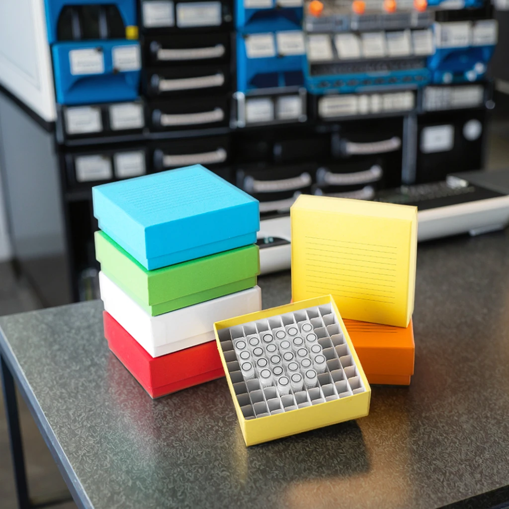 Lab Supplies Hinged Lid Cardboard CryoBox Freezer Box for Cryogenic ...