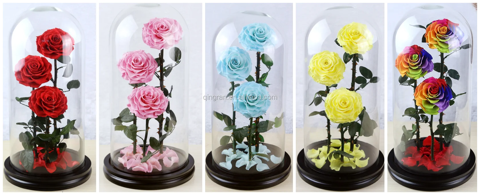 Preserved Rose Head In Glass