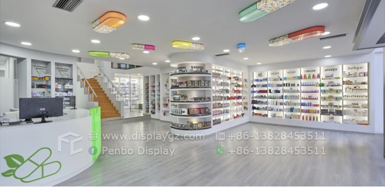 Modern Medical Store Display Counter Design Health Care Store Furniture ...