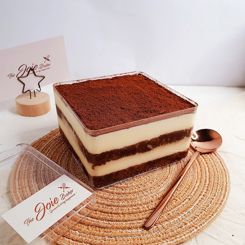 Acrylic Tiramisu Storage Transparent Square Container Acrylic Pastry ...
