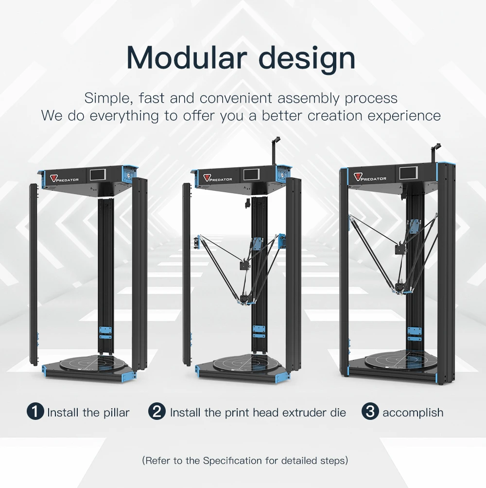 Anycubic Predator 3d Printer Delta Kossel Plus Large Print Szie 370*370 ...