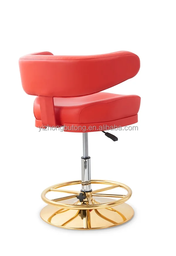 Modern Luxury Red Leather Swivel Seating Poker Chair For Bar Living Room Home Bar Or Villa ...