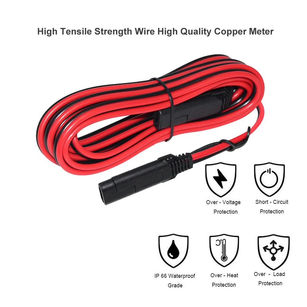 Waterproof SAE to SAE Connector 16 Gauge 12 V 2 Pin Connect Harness ...