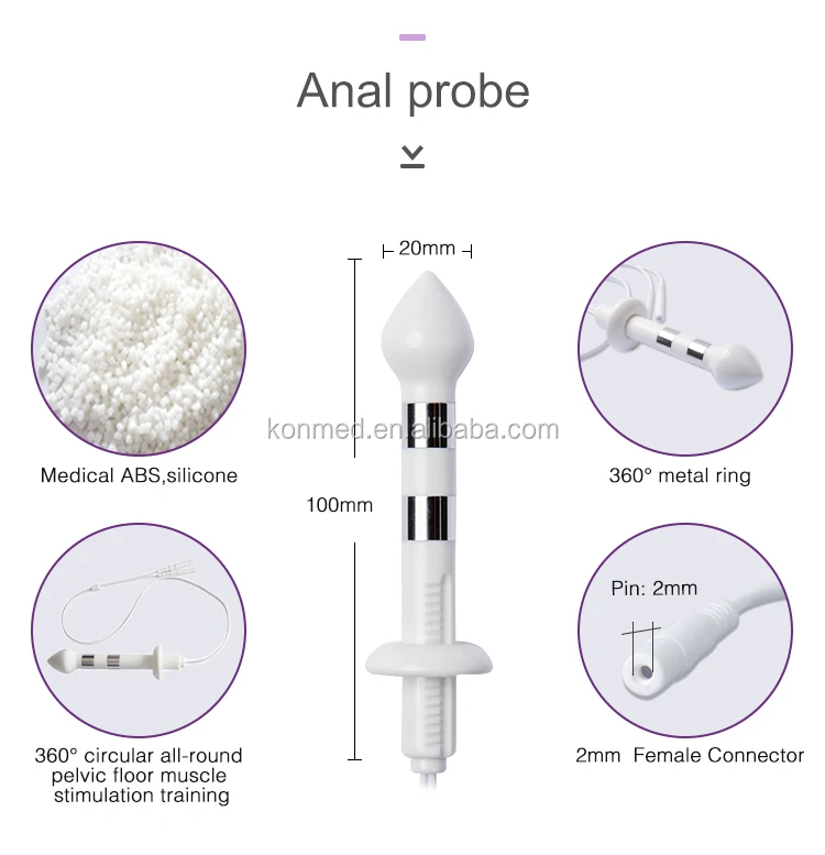 Insertable Anus Electrode Probe for Pelvic Muscle Stimulation