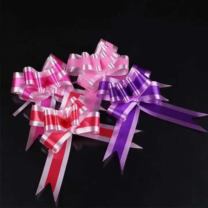 Dual Color Straight Strip Wedding Car Decoration Hand-pulled Flower Bow ...