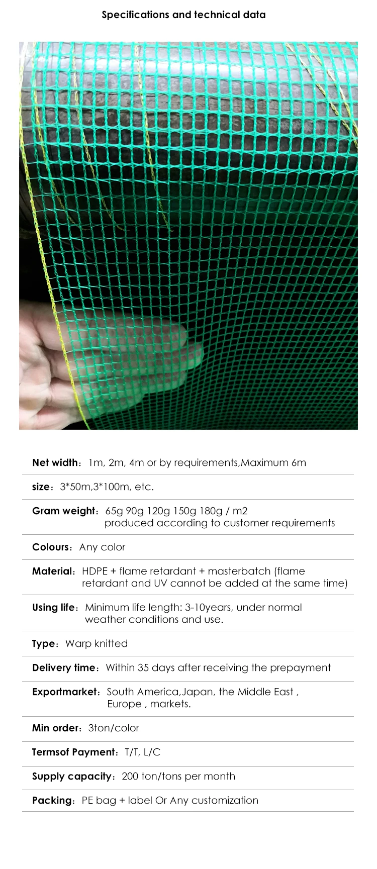 High-quality Dust-Proof Safety Nets for Construction Sites