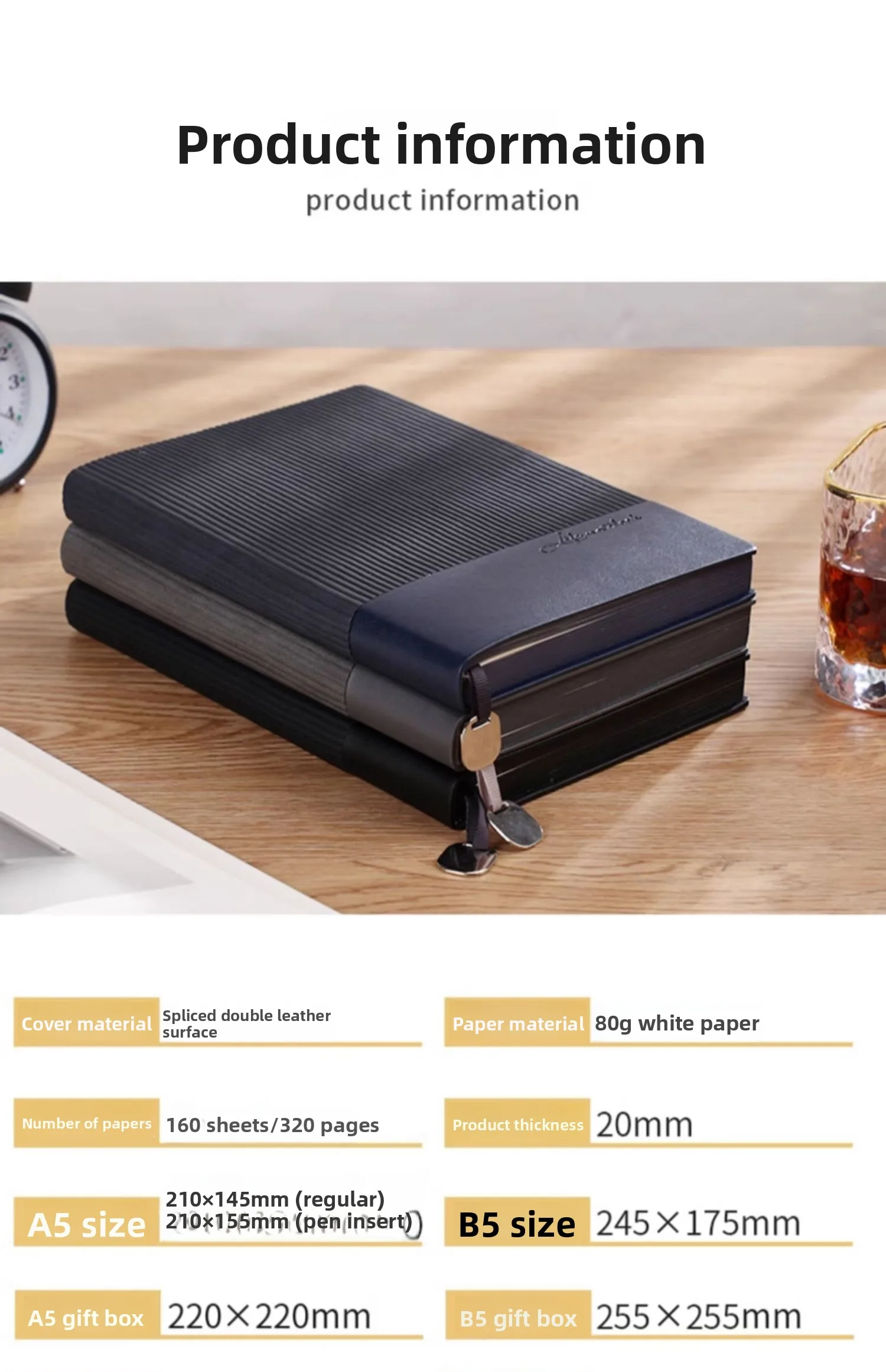 High-End Retro A5 Business Notebook Customizable Logo Soft Leather ...