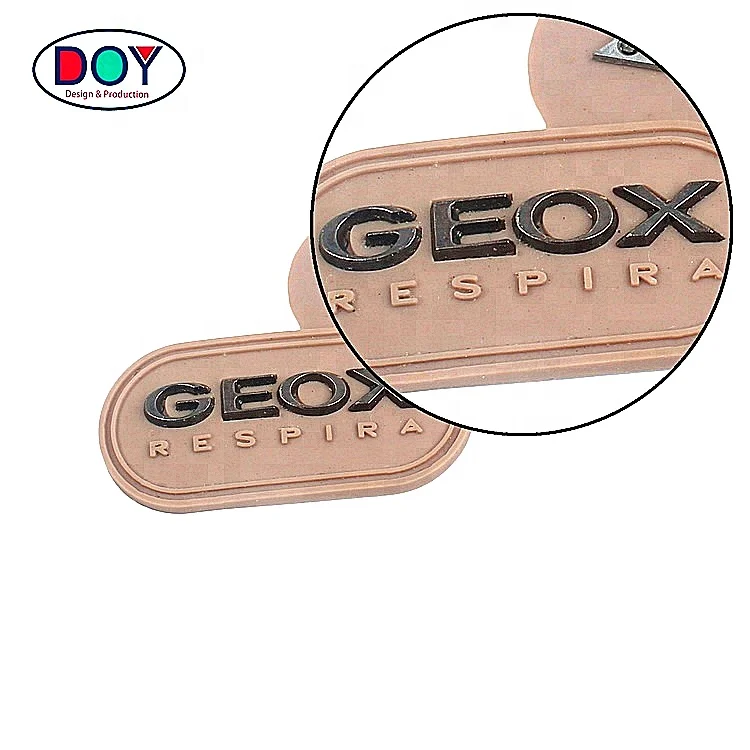 Custom Raised Logo Rubber Labels Patches With Stamping Metal Letters ...