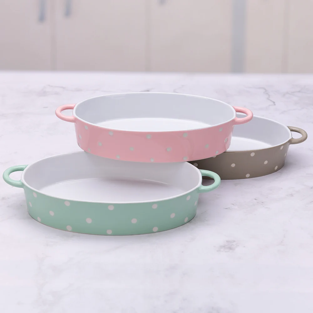 Ceramic Baking Tray Oem Design Accepted Oval Stoneware Bakeware With ...
