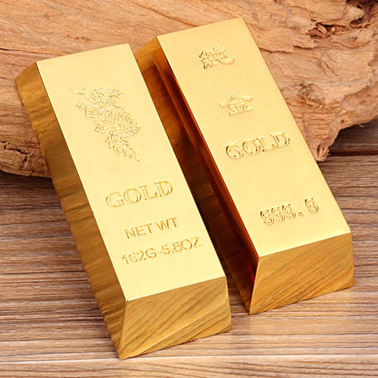 Fan Shu Gold Bar Door Stop Paperweight Plastic 24k Real Gold Plated ...